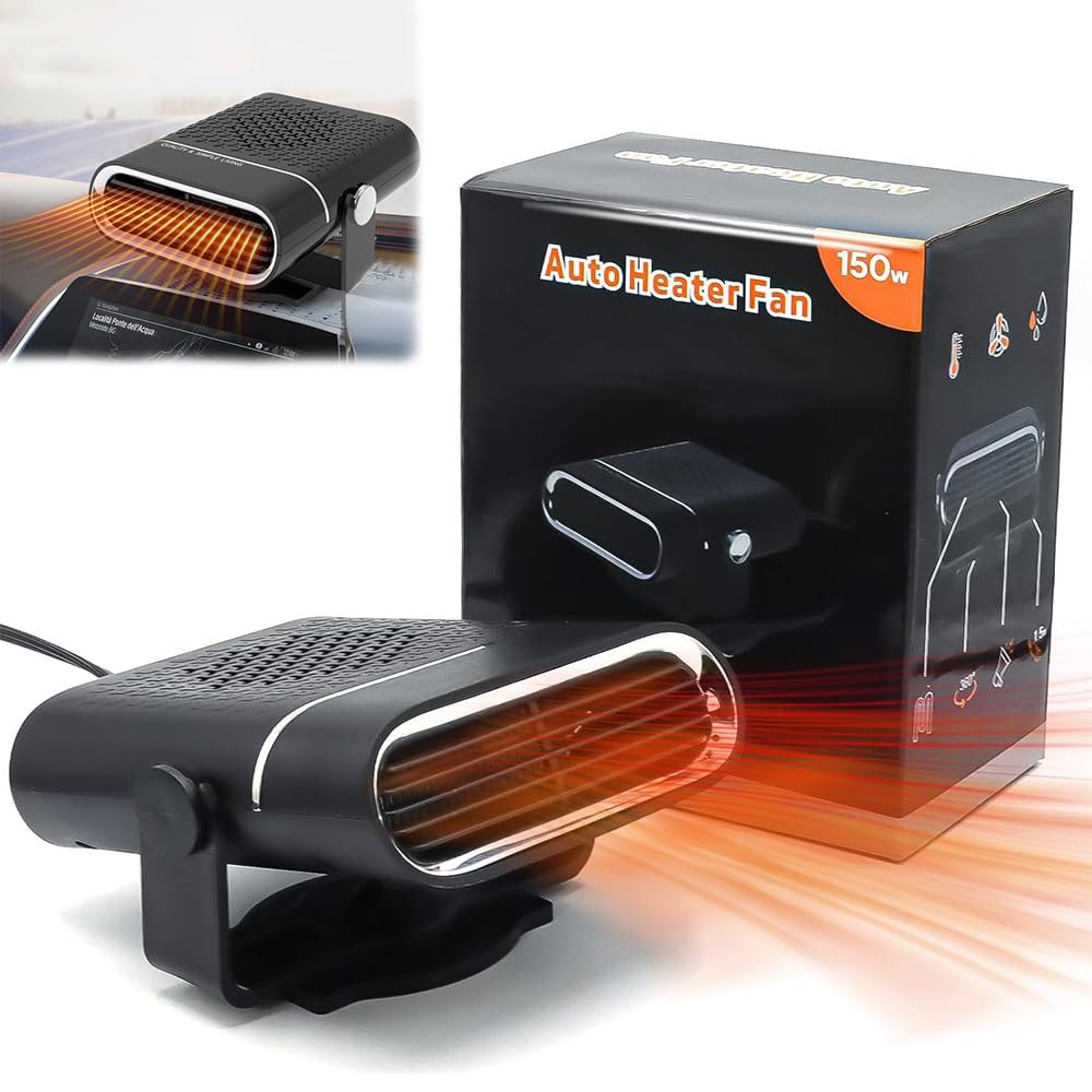 2 in 1 Portable Car Heater & Defogger | 12V Fast Heating with 360° Adj ...
