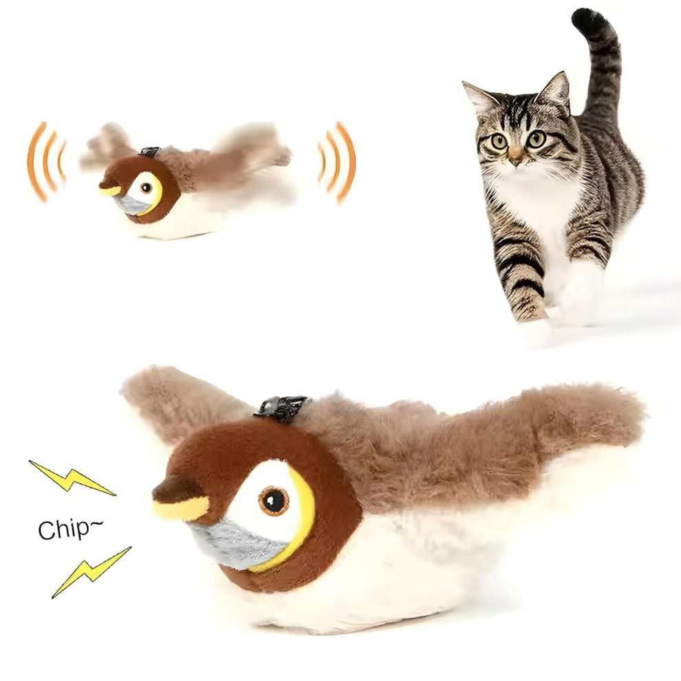 Interactive Flapping Bird Cat Toy with Sound – Samanle